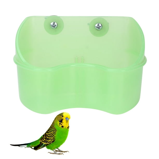 Bird Food Box,Green Parrots Mountable Feeder Bird Food Bowl Bird ...