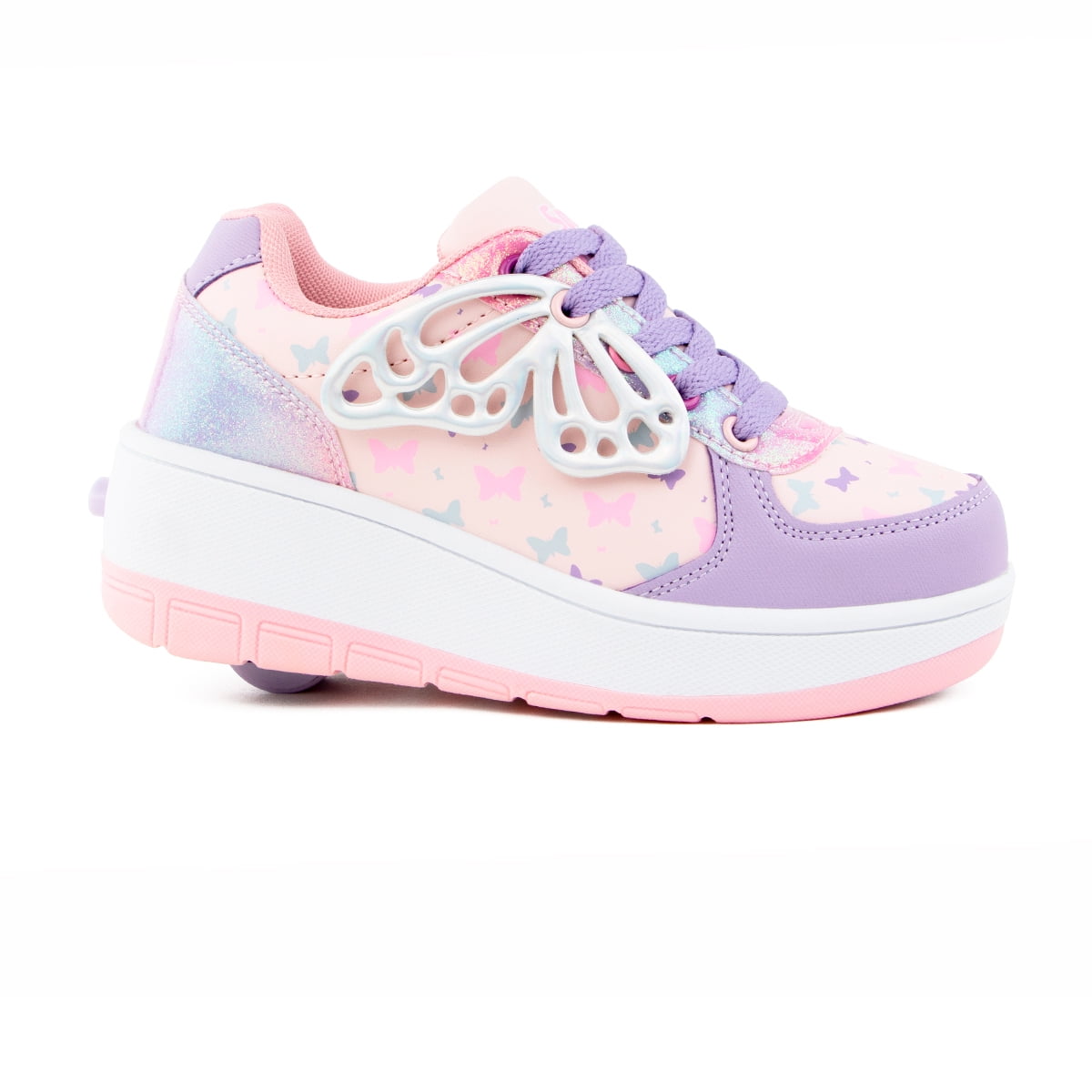 Tenis Patín Speed Rollers Butterfly Rosa Con Rueda Retráctil Para Niña ...