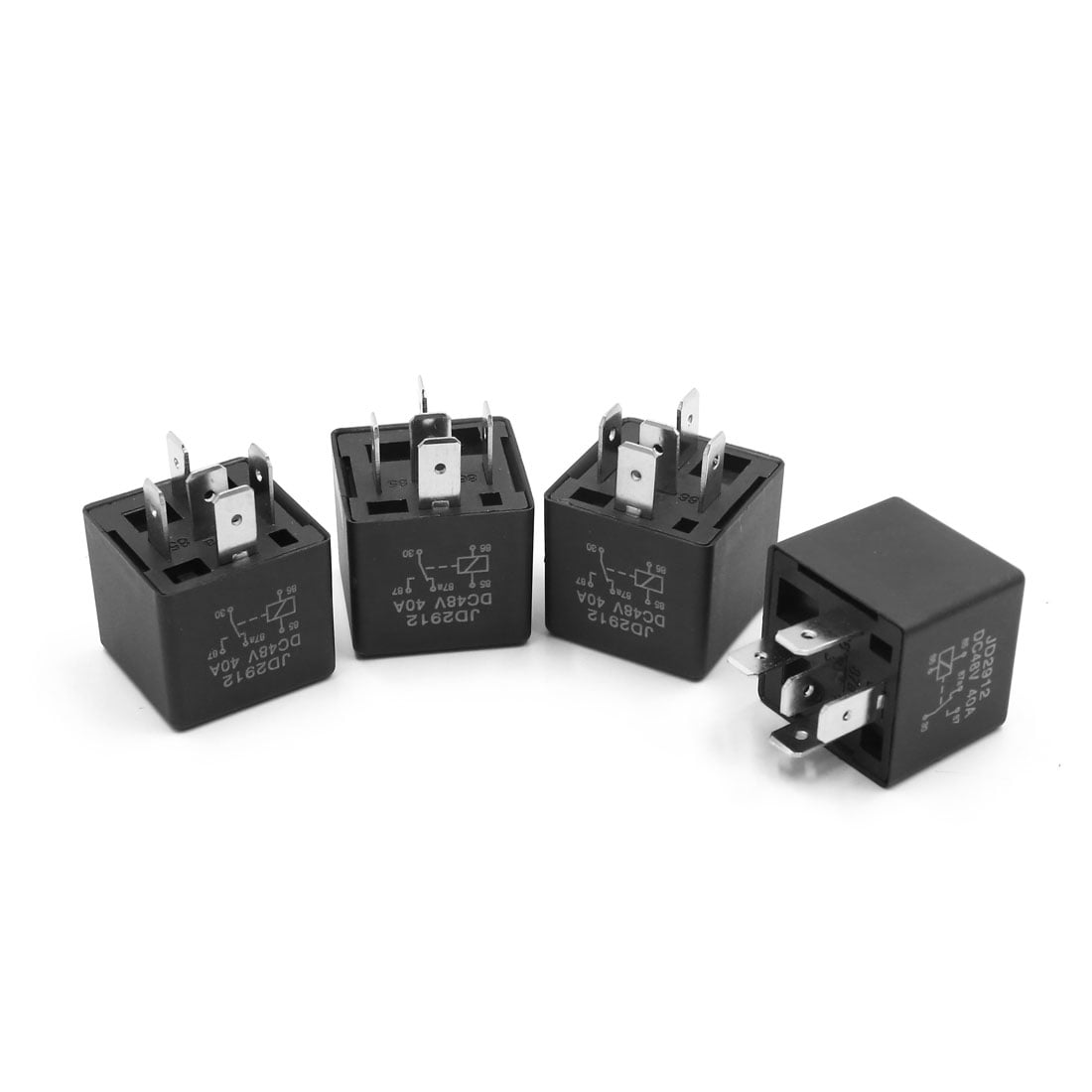 Universal 4Pcs 5 Terminals 48V 40A Black Power Relay Socket for ...