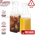 50 oz Square Carafes Plastic Juice Carafe with Lids (Set of 4) for ...