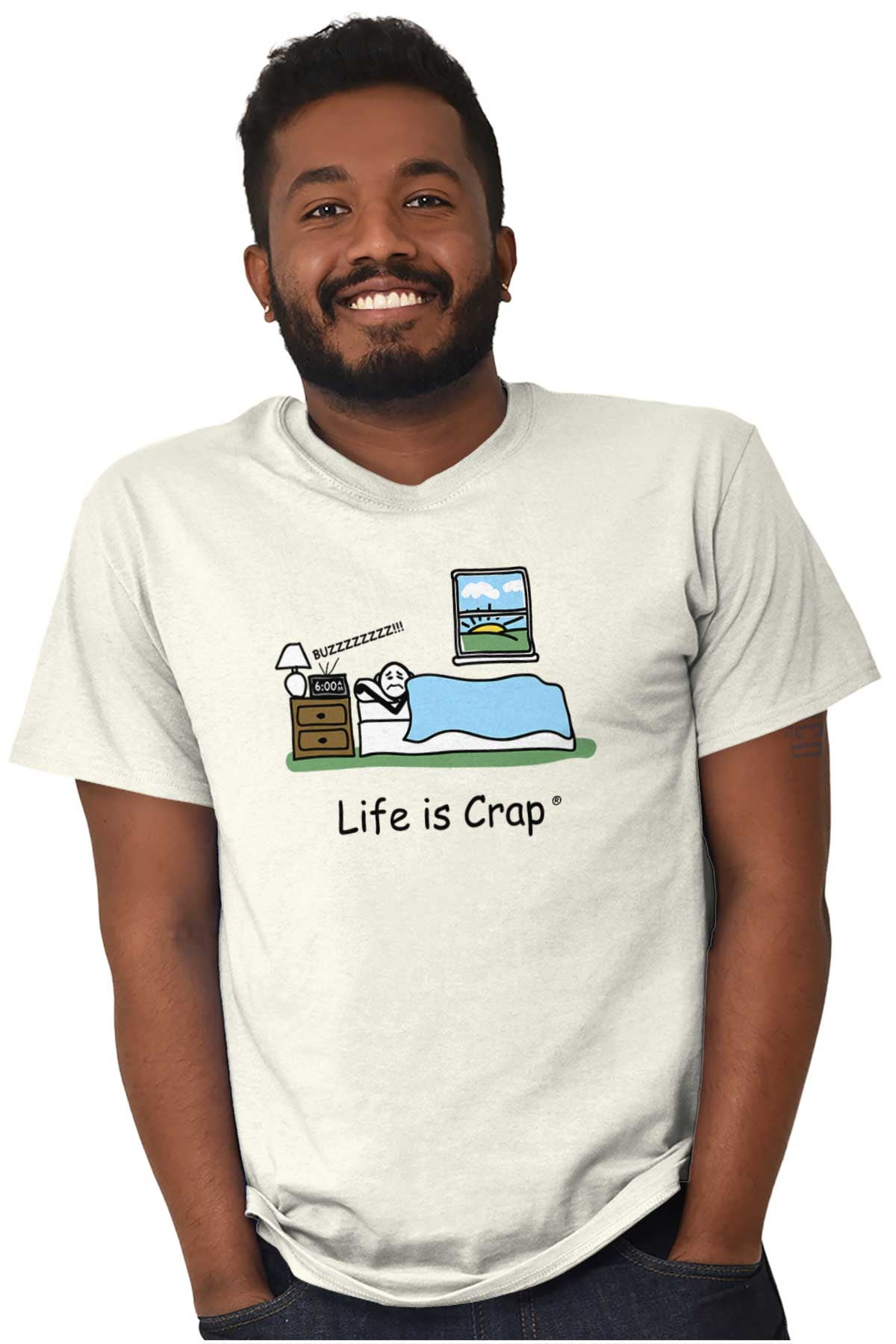 Life Is Crap Short Sleeve T-Shirt Tees Tshirts Life is Crap Alarm Clock ...