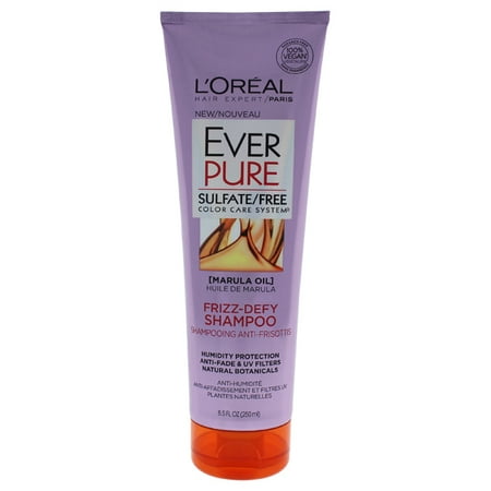 L'Oreal Paris EverPure Sulfate Free Frizz Defy Shampoo, with Marula Oil ...