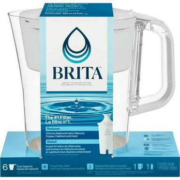 Brita Large 10-Cup Water Purifier Pitcher with Included 2 Longlast+ ...