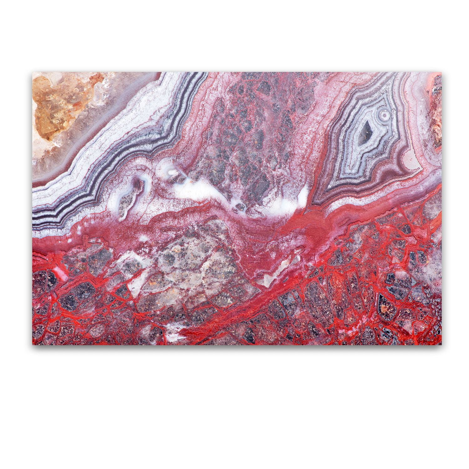 Startonight Tempered Acrylic Glass Wall Art - Abstract Theme Red Agate ...