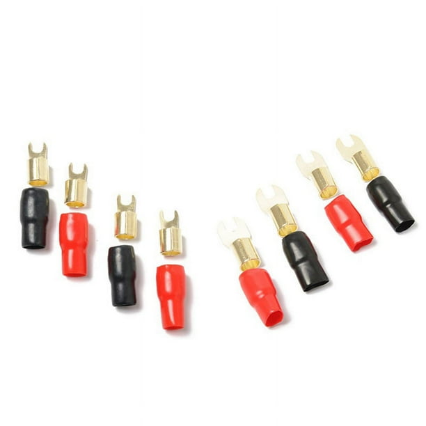 Terminal Spade Fork Adapter Connector Plug Crimp Barrier Spades Speaker ...