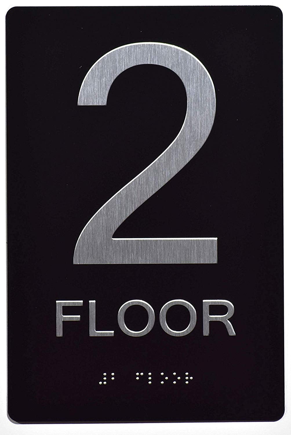 Floor Number Sign -2ND Floor Sign(Aluminium, Black/Silver,Size 6x9) The ...