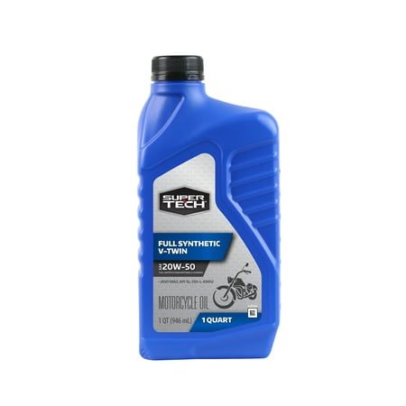 Super Tech Full Synthetic SAE 20W-50 V-Twin Motorcycle Oil, 1 Quart ...