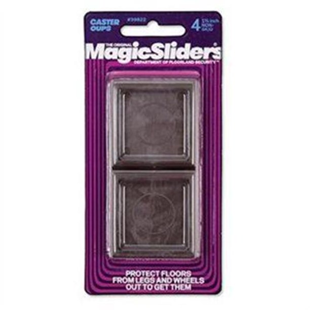 Magic Sliders 1.75 in. Square Non-Skid Caster Cup Walnut - Pack of 6 ...