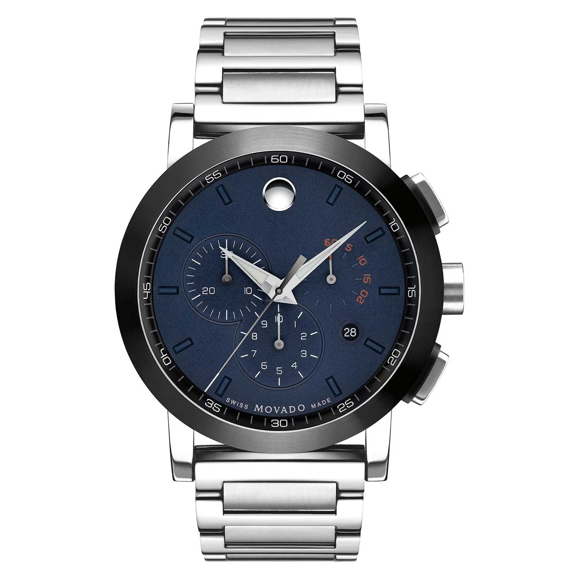 Movado 0607485 Men's Signature Blue Dial Bracelet Chrono Watch ...