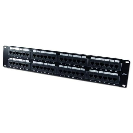 QVS C5PNL-48E 48 Port 350 MHz CAT5e & RJ45 110 Block Patch Panel ...