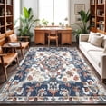 Boho Ethnic Style Washable Area Rugs 2.7'x5', Retro Floral Texture ...