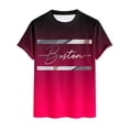 Afdoent Mens T Shirts Summer Casual Gradient Letter Print Short Sleeve ...