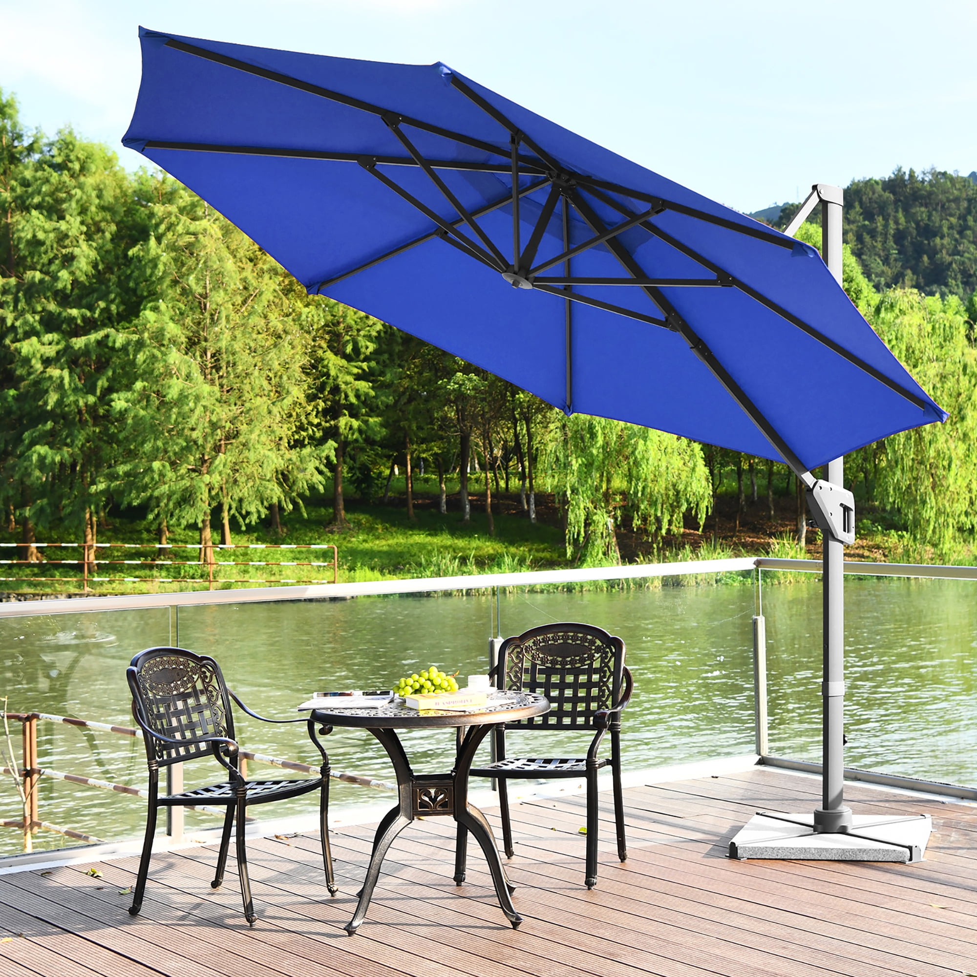 Click here for Costway 11ft Patio Offset Umbrella Cantilever Rota... prices