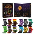 Novelty Halloween Sock Set, 24 Unique Socks, Advent Calendar, Halloween ...