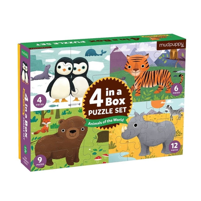 Animals of the World 4-In-A-Box Puzzle Set (Other) - Walmart.com