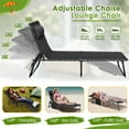 Devoko Foldable Lounge Chaise 12 inch High 5-Position Adjustable Patio ...