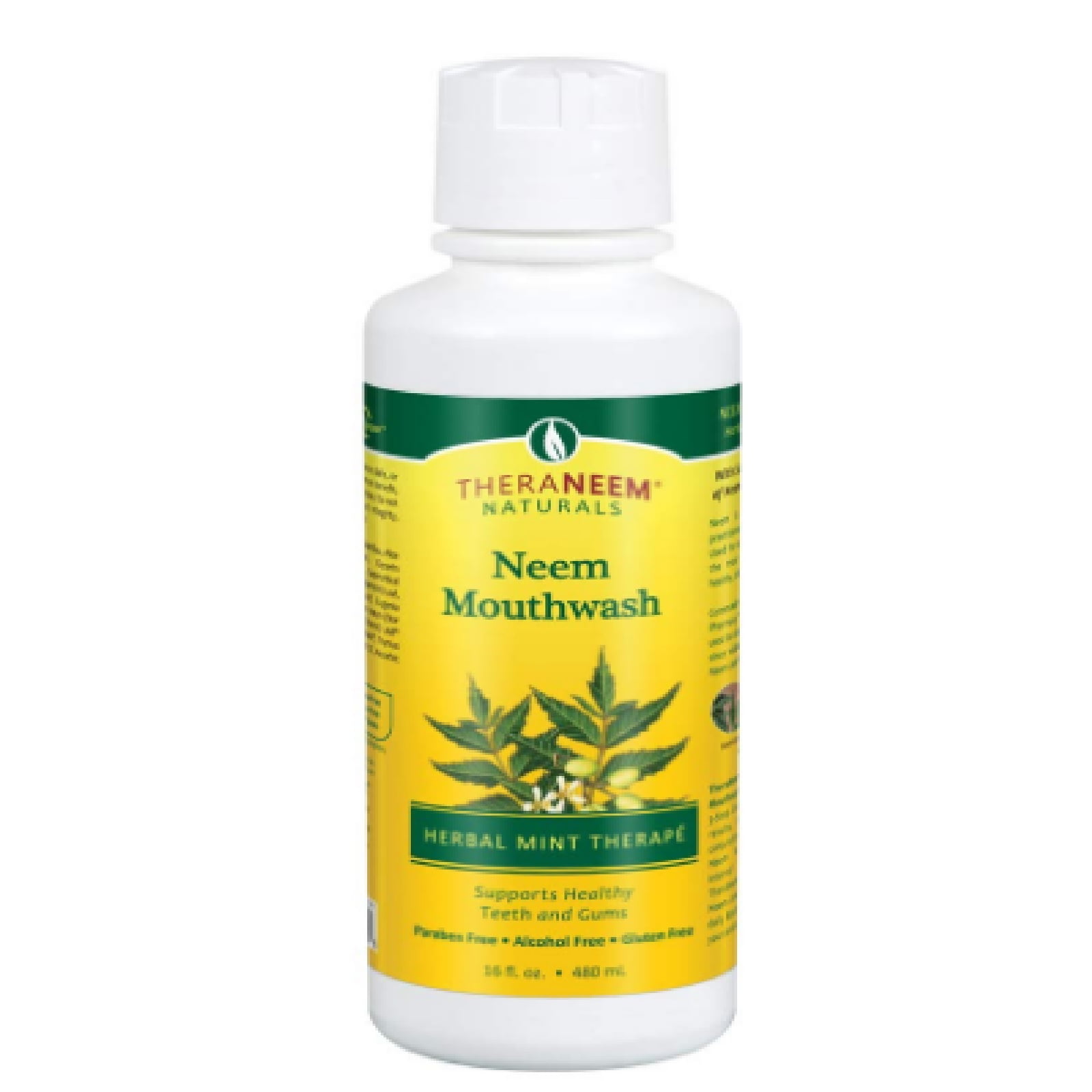TheraNeem Neem Mouthwash Herbal Mint Freshens Breath Yellow 16 oz, 2 ...
