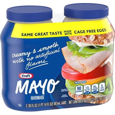 Kraft Real Mayo Creamy & Smooth Mayonnaise, 22 fl oz Bottle (Pack of 14 ...