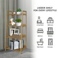 Fionafurn 4 Tier Ladder Bookshelf, Wood Open Display Shelf, 40.35"H ...