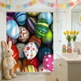 A Easter Bath Curtain Polyester Fabric Waterproof Shower Linen No-Drill ...