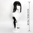Black Long Straight Hair Wig with Bangs - Spiral Ponytail Cosplay Wig ...