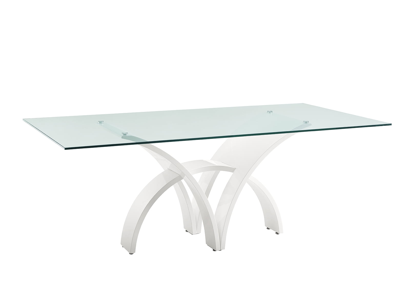 Casabianca Furniture Manhattan Dining Table with High Gloss White ...