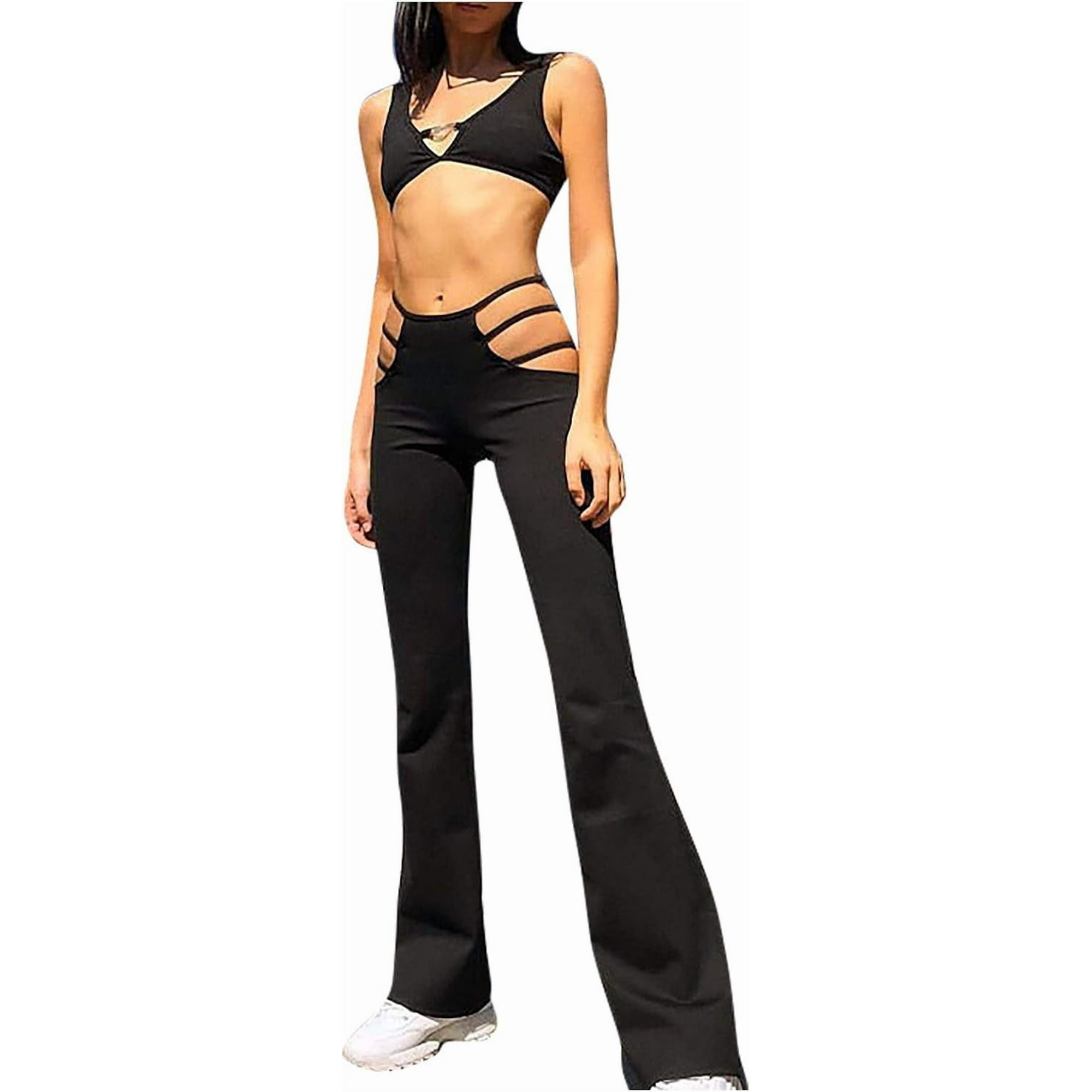 Click here for Salafire Womens Solid Color Flaed Pants Sexy Low W... prices