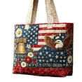 4th Of July Bag-Reusable Canvas Tote Bag America Flag 1776-2026 Large ...