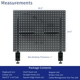 VIVO Steel Work Pegboard, Clamp-on 30" x 24" Desktop, Magnetic Privacy ...