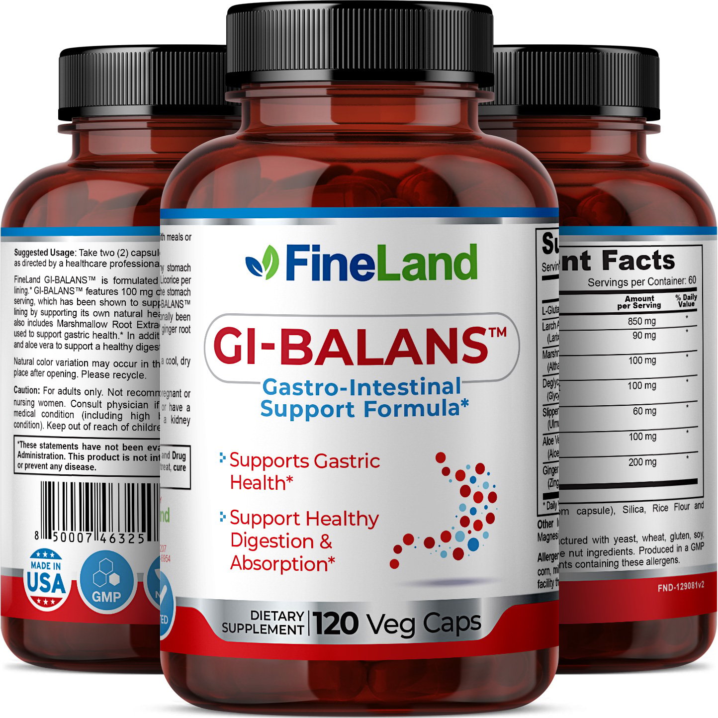 FineLand Vitamins GI-BALANS Digestive Support Capsules, 60 Count ...