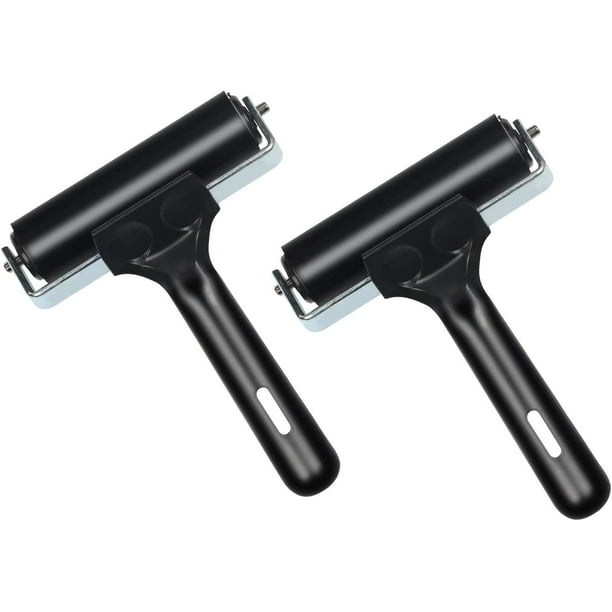 2 rodillos de tinta de goma dura para pintura Brayer para linograbado ...
