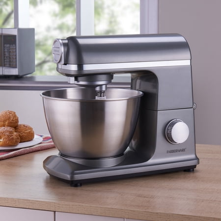 Farberware 6 Speed 4.7 Quart Gun Metal Professional Stand Mixer ...
