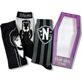Wednesday Addams Crew Socks Kawaii Gift Set with Coffin-Shaped Gift Box ...