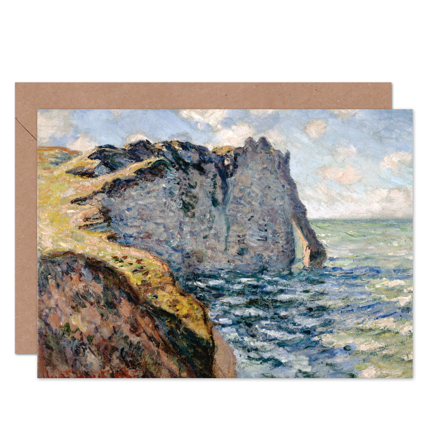 Claude Monet The Cliff Of Aval Etretat Fine Art Greetings Card Plus ...
