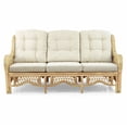 Malibu Lounge Three-Seater Sofa Natural Rattan Wicker Handmade Design ...