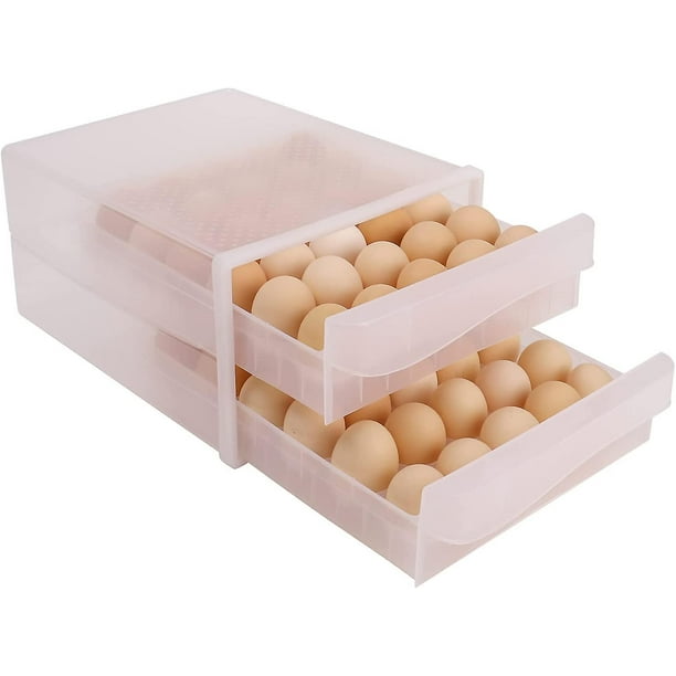 Egg Container For Refrigerator,60 Grid Egg Holder For Refrigerator, 2 ...