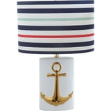 Sea Nautical Coastal Golden Ship Anchor Ceramic Table Lamp Navy Sailor ...