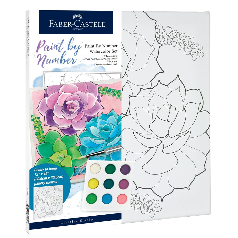 Faber Castell Paint By Number Watercolor Succulent Adult And Beginner faber-castell-paint-by-number-watercolor-succulent-adult-and-beginner