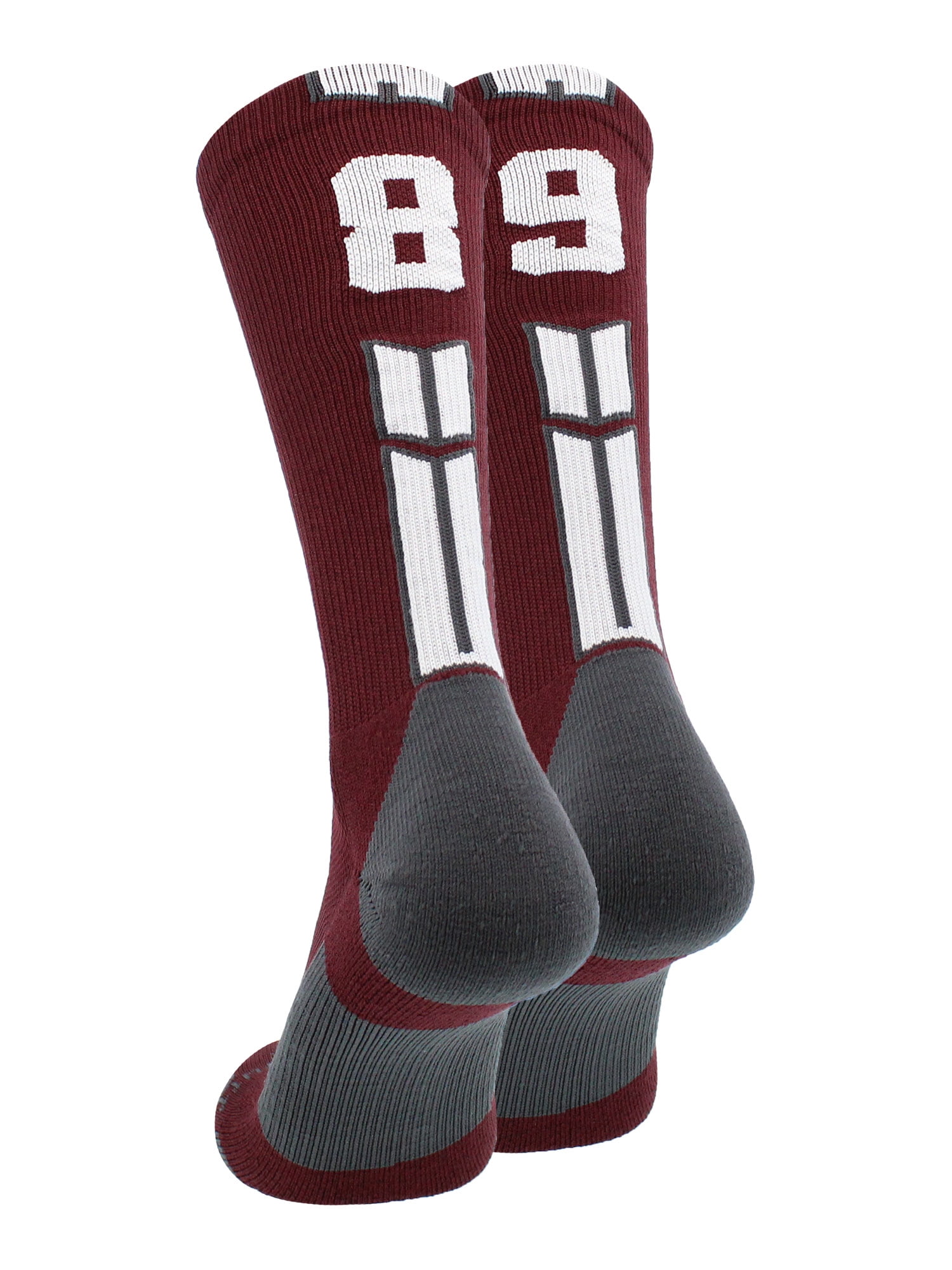 Maroon/White Player Id Crew Number Socks (#89, Small) - Walmart.com