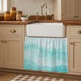 Aqua Mountain Gradient Cabinet Curtains Watercolor Texture Abstract Art ...