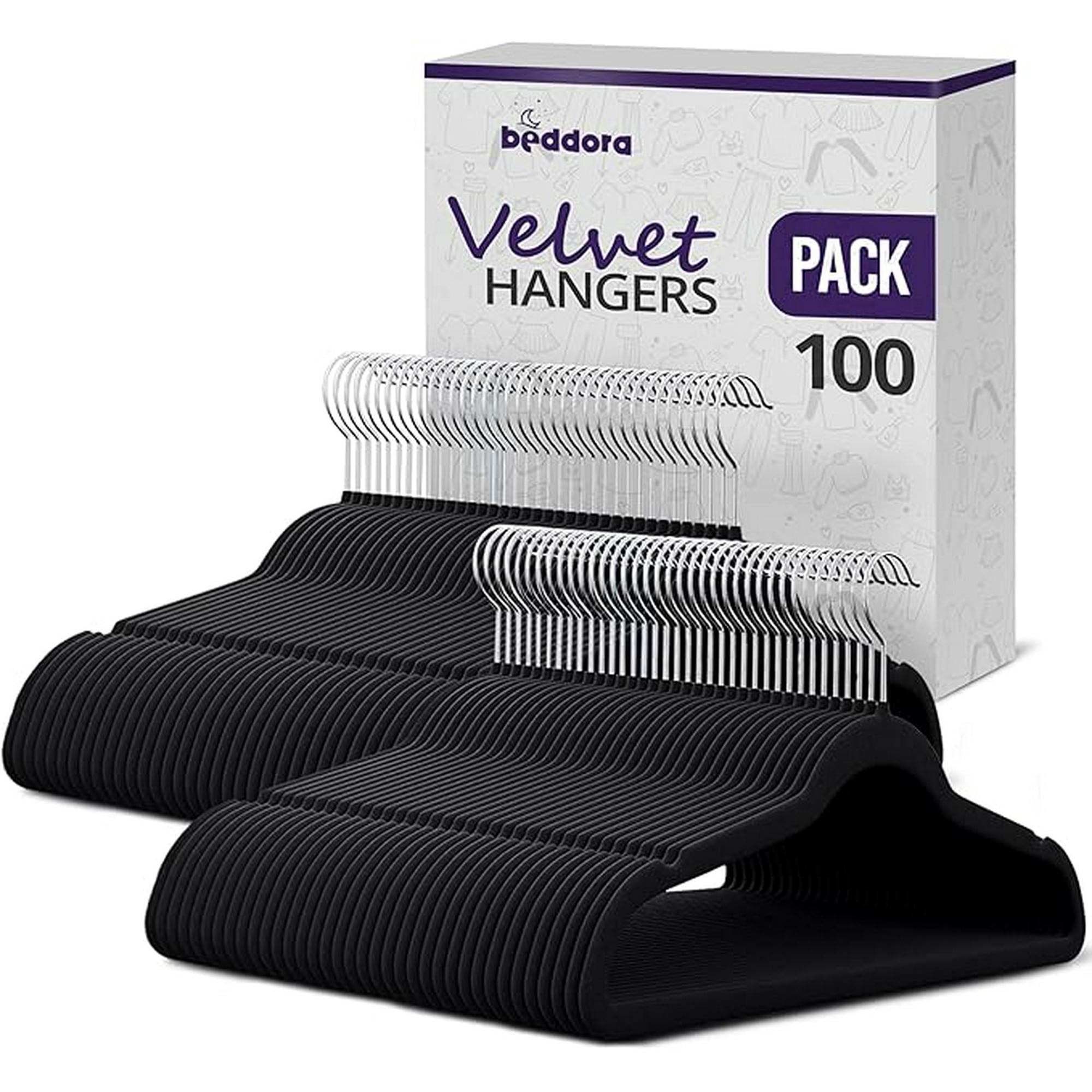 Click here for Beddora Pack Of 100 Premium Non Slip Velvet Hanger... prices