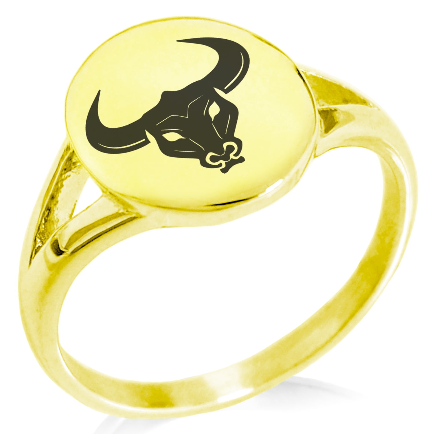 Stainless Steel Greek Mythology Minotaur Minimalist Oval Top Polished ...