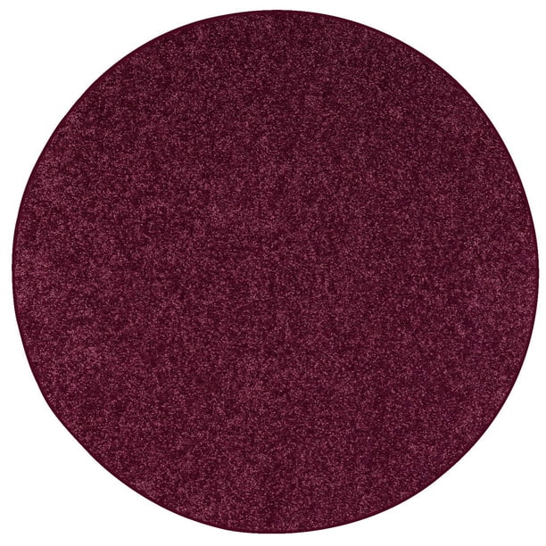 Bright House Solid Color Round Shape Area Rugs Cranberry - 4' Round ...