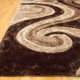 Allstar Coco Shaggy Area Rug with 3D Brown Spiral Design. Contemporary ...