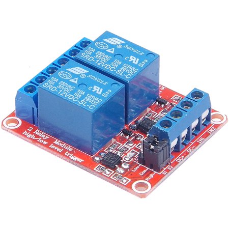 12V 2-Channel Relay Module with Optocoupler Relay Relay Board High Low Trigger with LED Load 10A ...