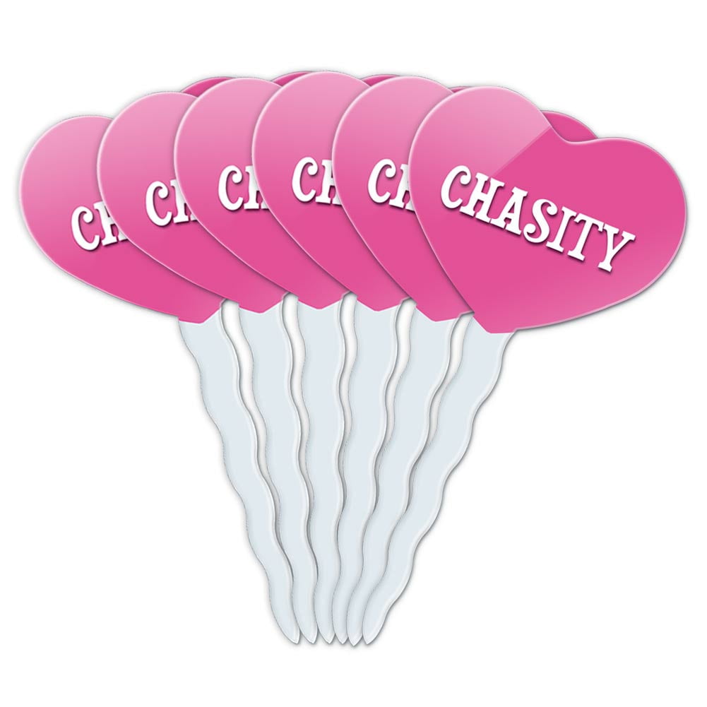 Chasity Heart Love Cupcake Picks Toppers - Set of 6 - Walmart.com