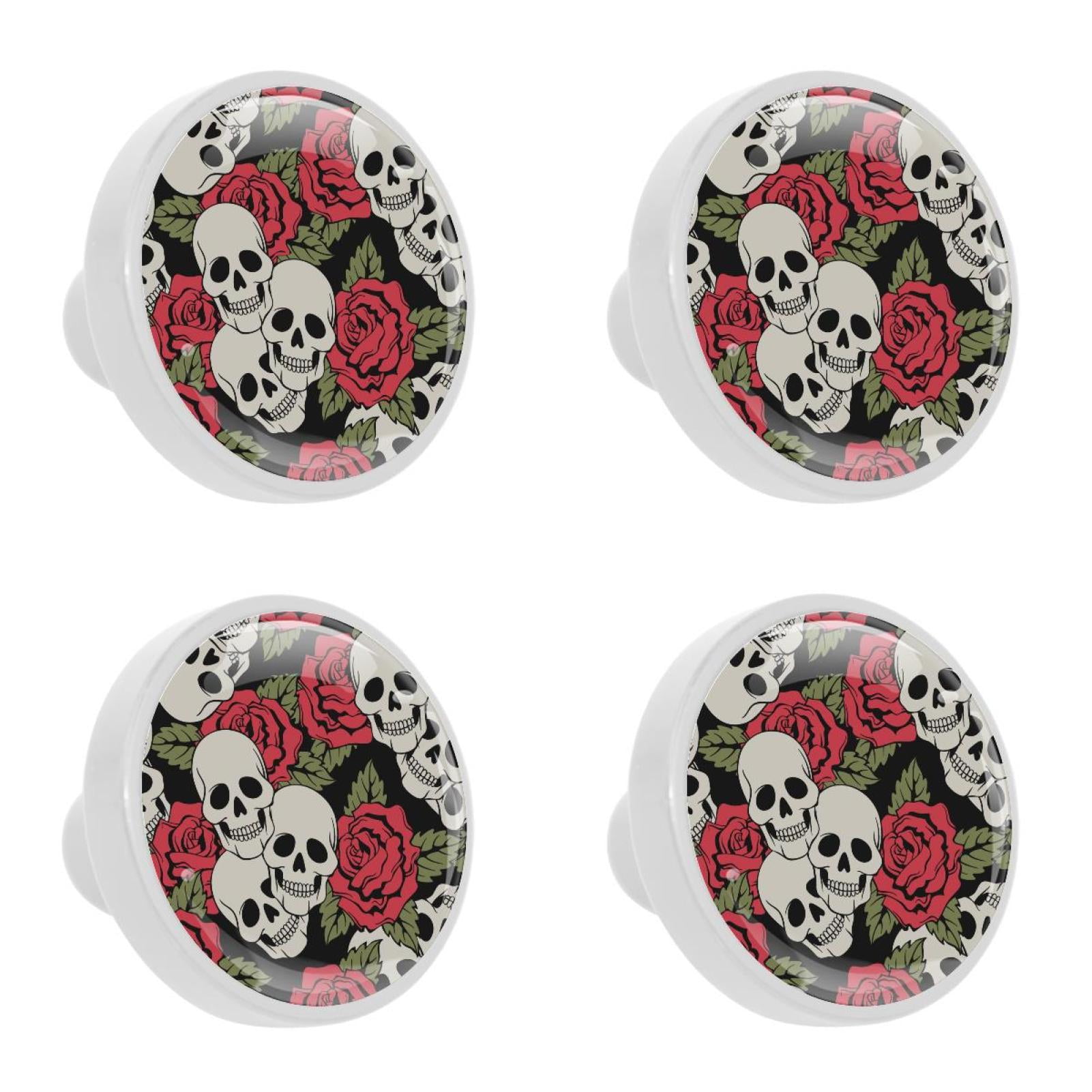 4 Pcs Skull Knobs for Kitchen Cabinet Cupboard Dresser Bookcase Drawer ...