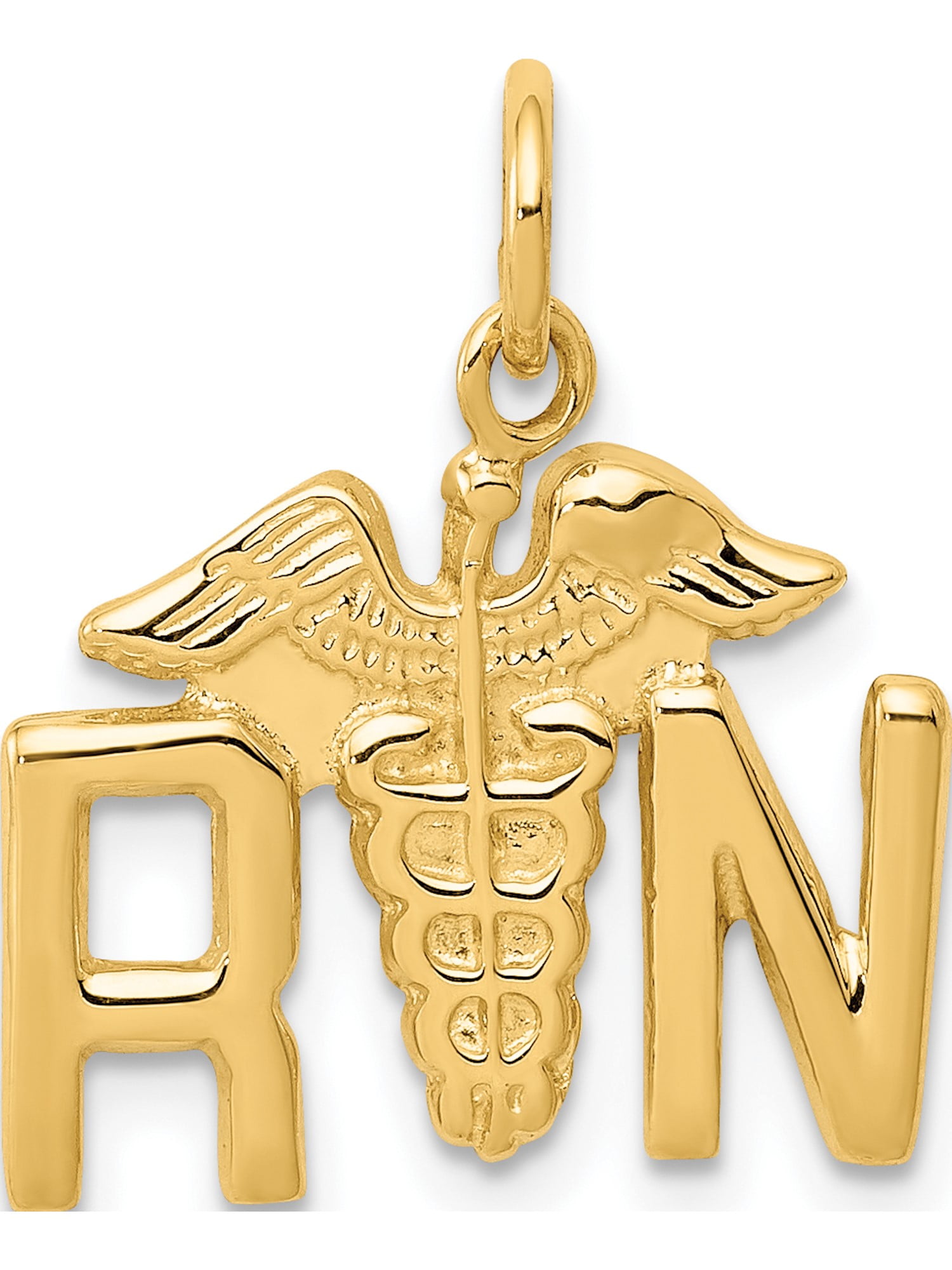 14k Yellow Gold Registered Nurse (18x20mm) Pendant / Charm - Walmart.com