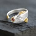 Adjustable Gold Fishes Rings Two Tone Alloy Jewelry Lightweight Design ...