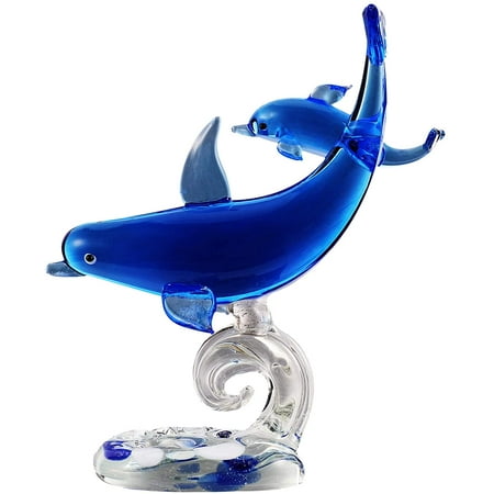 Crystal Dolphin Figurine Glass Dolphin Statue Sea Animal Collectible ...